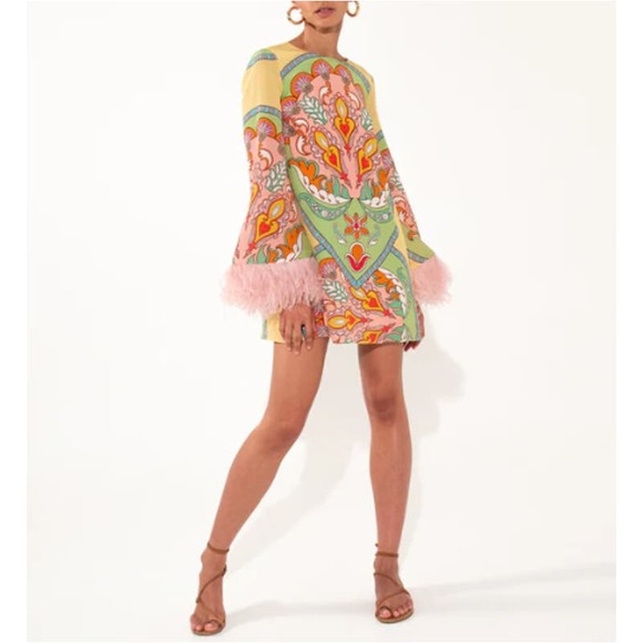 Borgo De Nor | Dresses | Borgo De Nor Selene Yellow Cocoa Crepe Mini ...